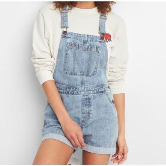 GAP | Jeans | Gap For Good Denim Short Overalls Large | Poshmark